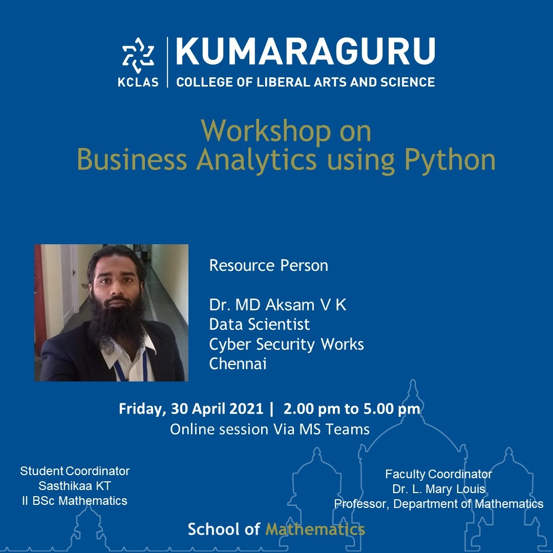 Workshop – Business Analytics using Python - Kumaraguru College of ...
